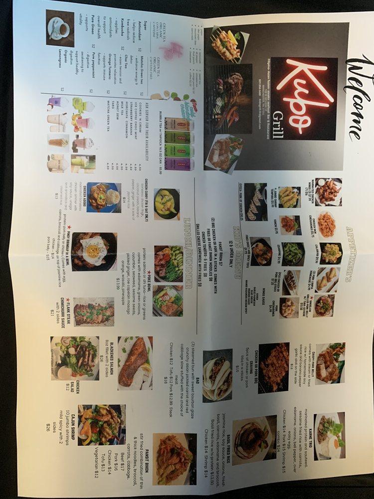 Menu at Kubo Grill steakhouse, Manchester