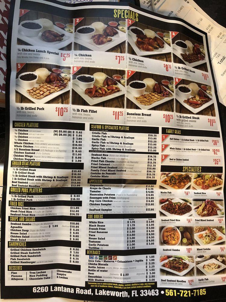 Menu at La Granja restaurant, Lake Worth Corridor, 6260 Lantana Rd