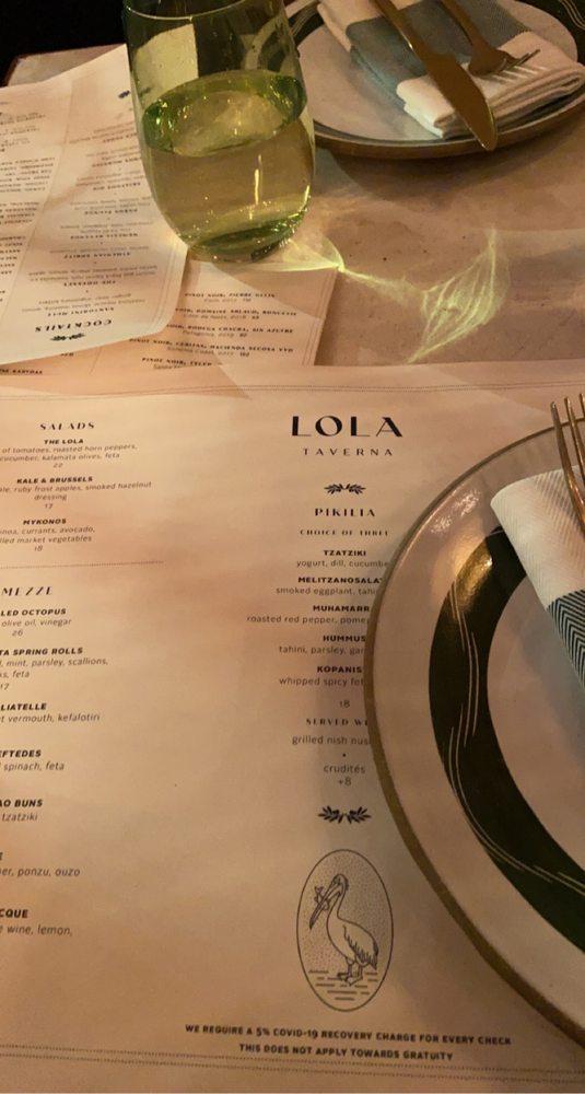 Menu at Lola Taverna pub & bar, New York City, 210 6th Ave
