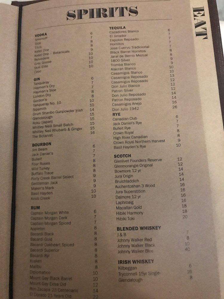 Menu at The Fortunate Fox pub & bar, Toronto