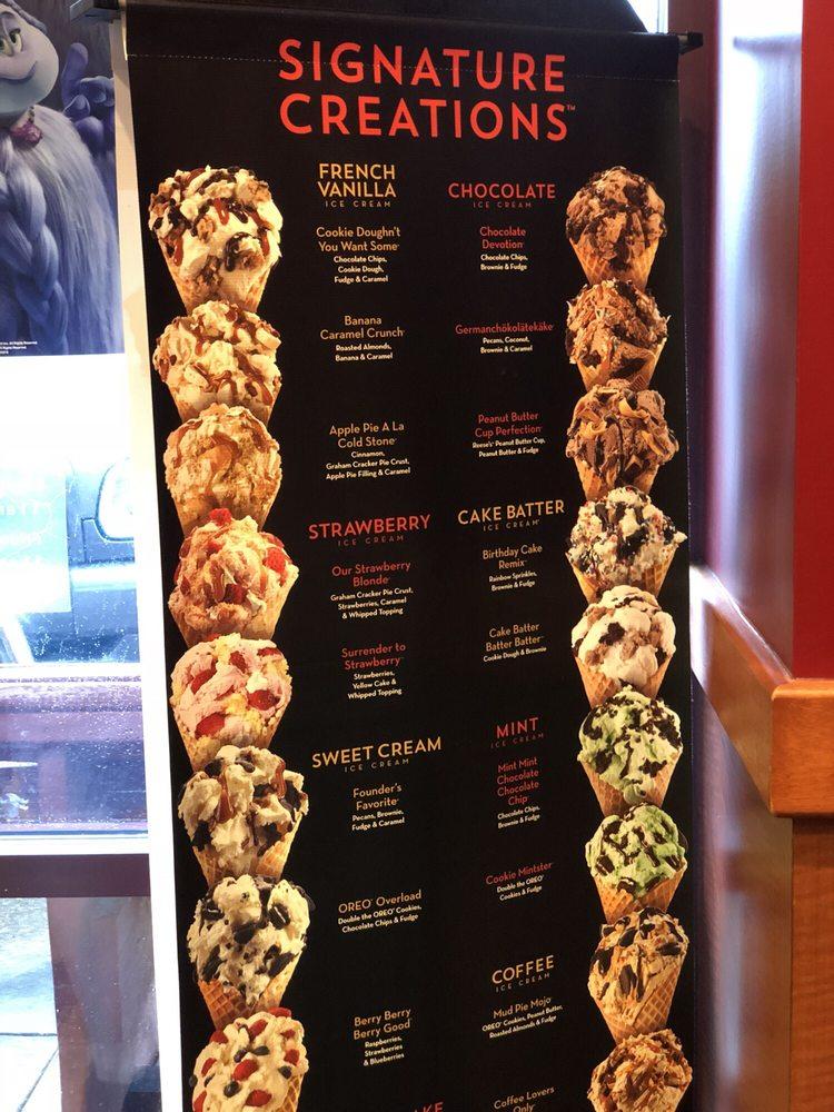 Menu at Cold Stone Creamery, Greensboro, W Wendover Ave Suite B