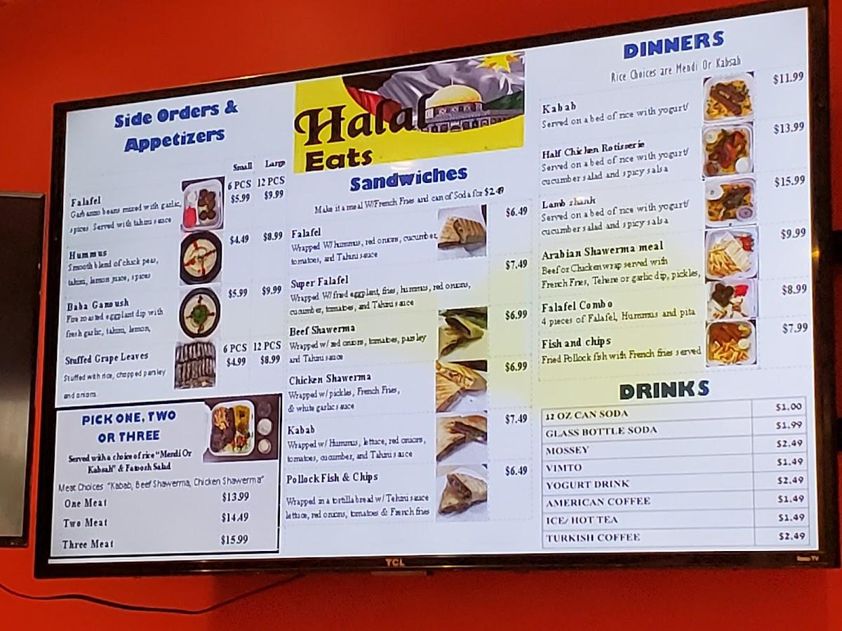 Menu at Halal Eats restaurant, Fort Wayne, St Joe Rd