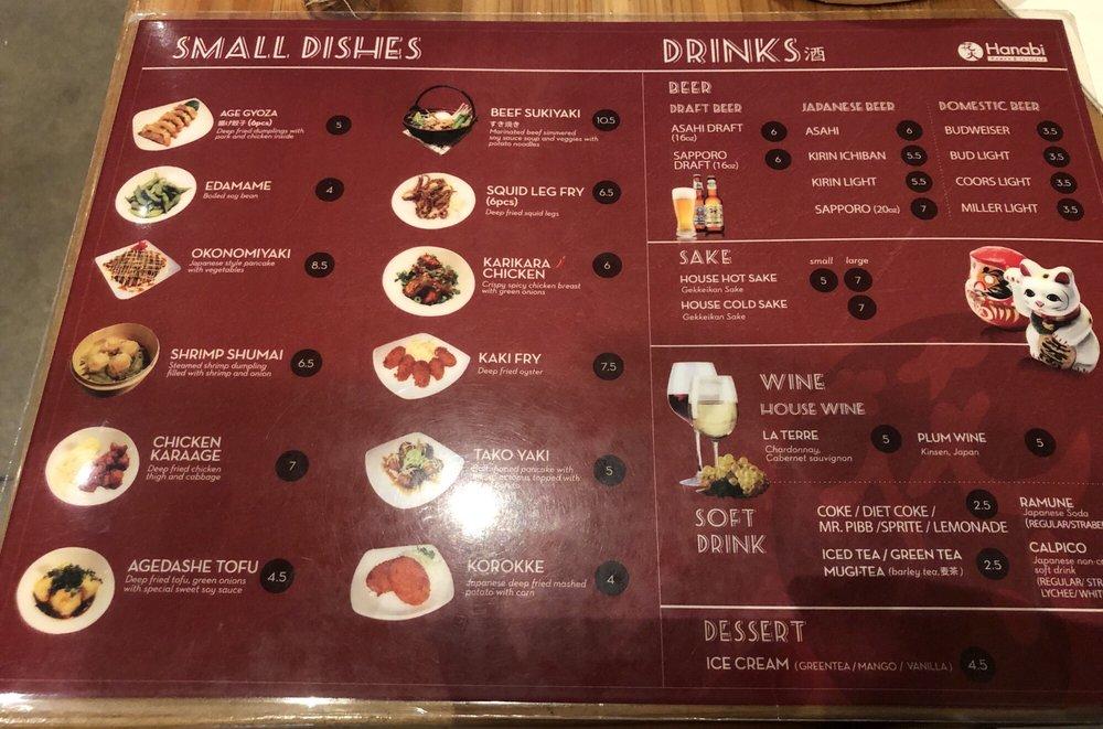 Menu at Hanabi Ramen Carrollton restaurant, Carrollton