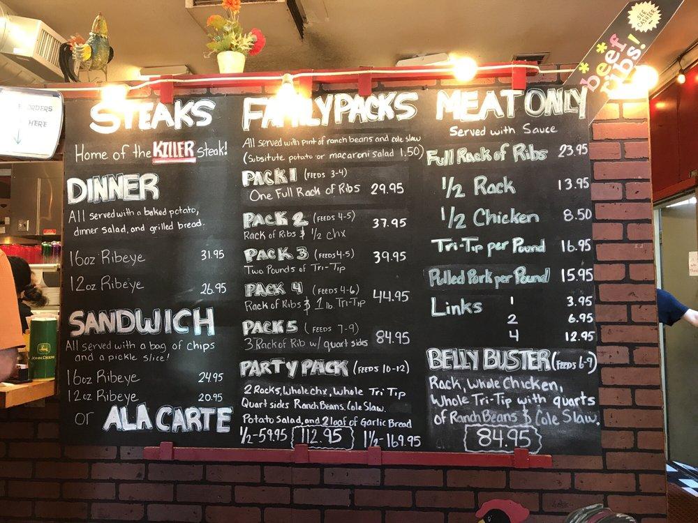 Menu at Hot City BBQ, Los Banos