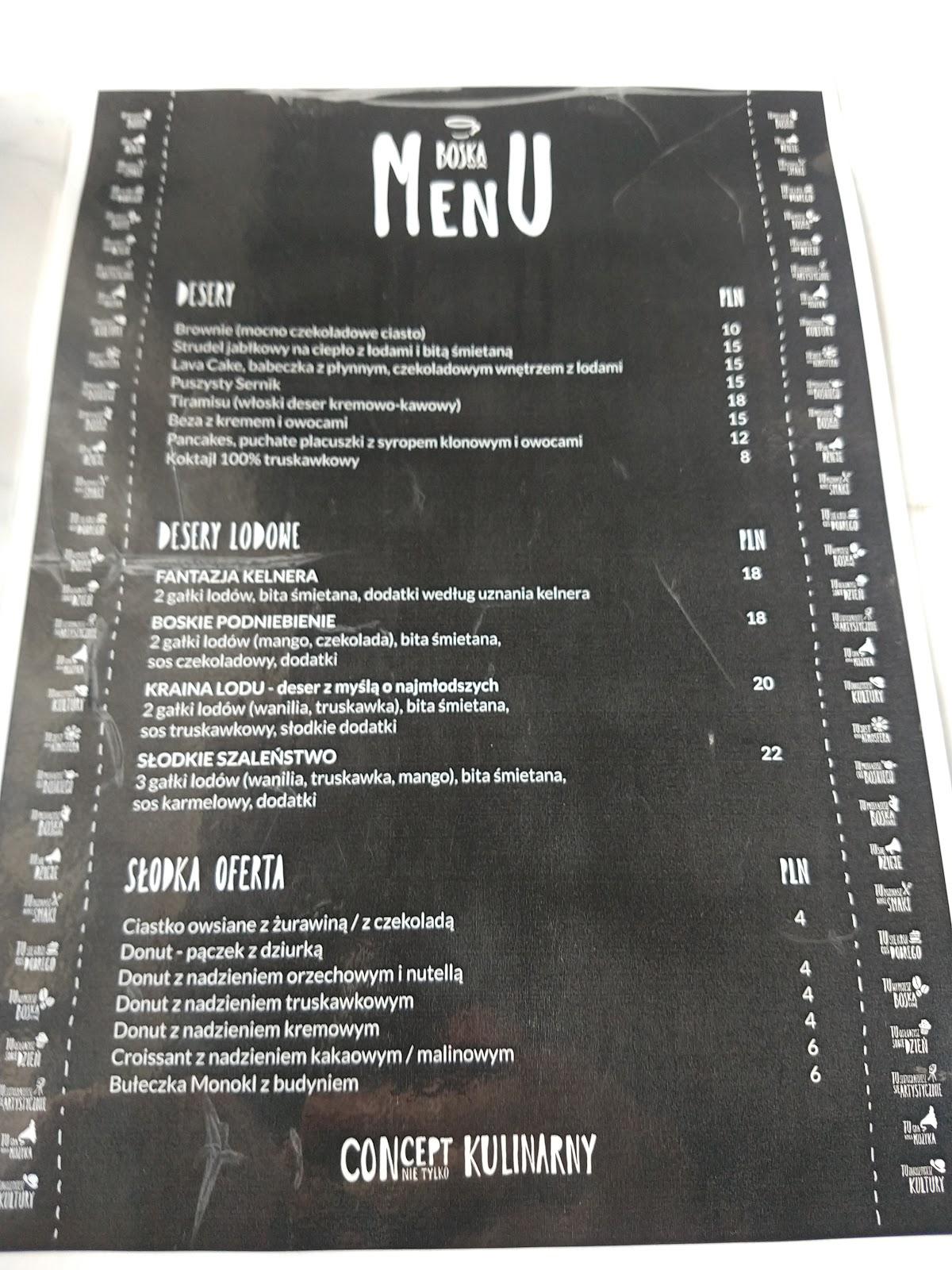 Menu at BOSKAWA Trattoria e Caffetteria restaurant, Ryki