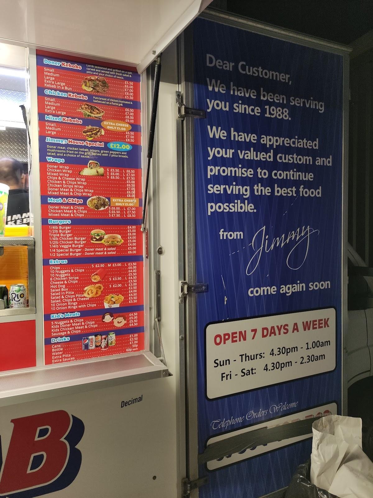 Jimmys Kebabs in Swindon - Restaurant menu and reviews
