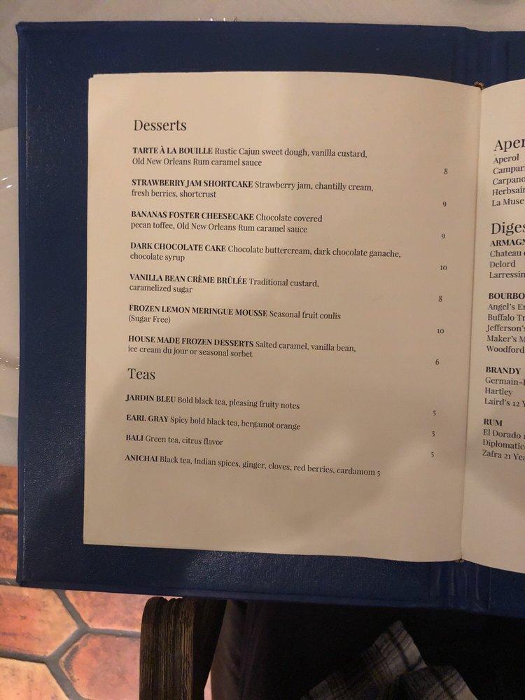 Menu at Tableau pub & bar, New Orleans, 616 St Peter