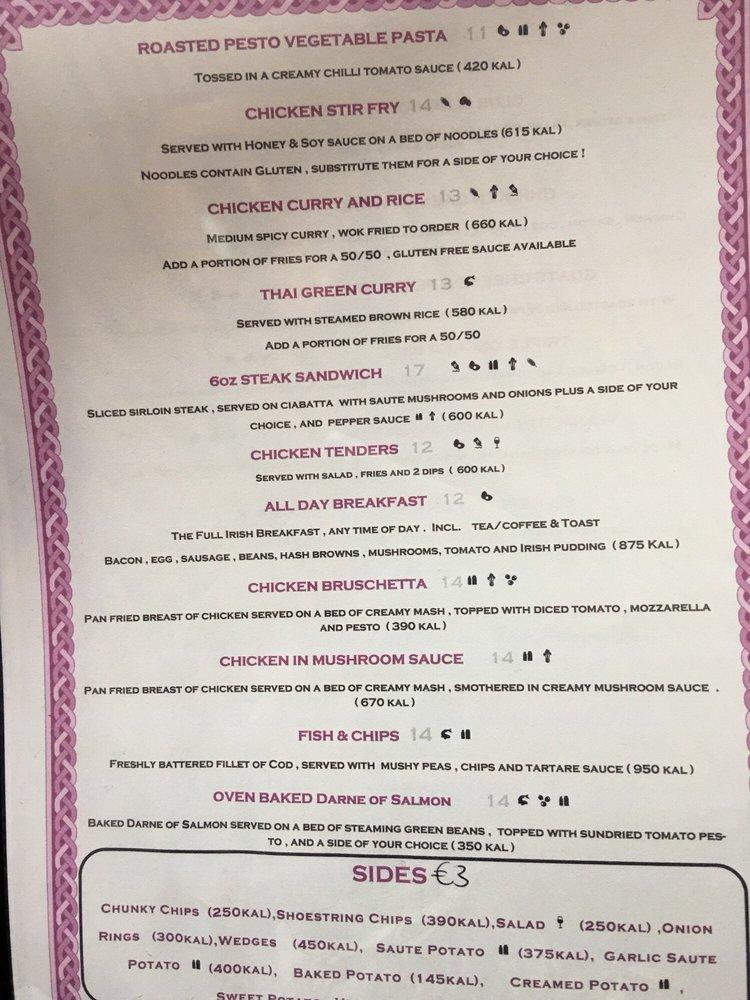 Menu at The Pheasant Bar & Grill, Drogheda