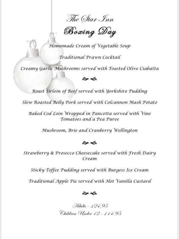 Menu at The Star Inn pub & bar, Willerby