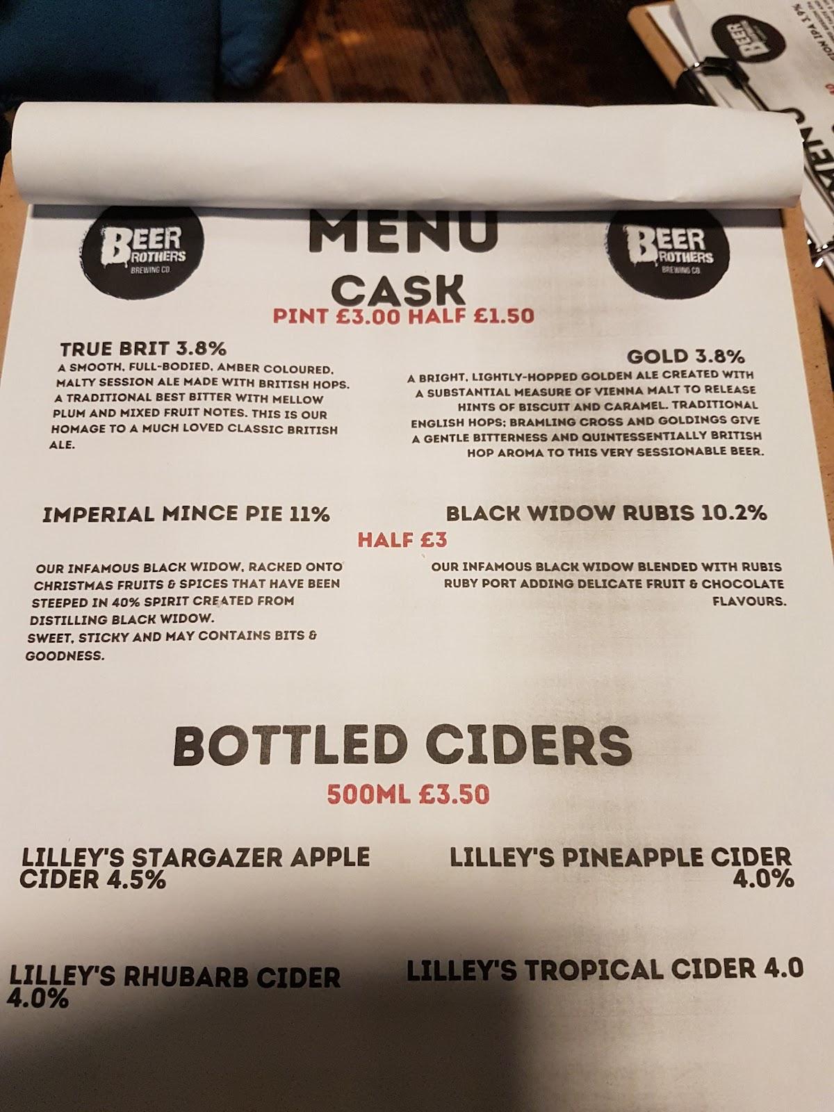 Menu at HOPWORKS BREW CO., Preston