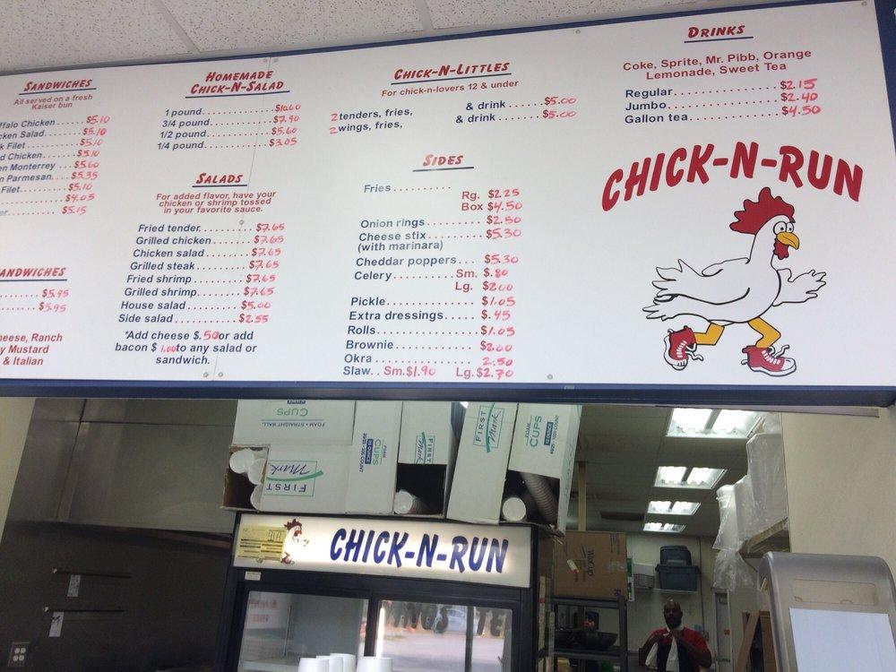 Menu at Chick-N-Run restaurant, McDonough, Jodeco Rd