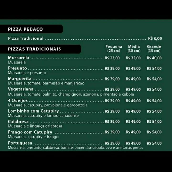 Menu em Cuca Libre restaurante, Nova Era
