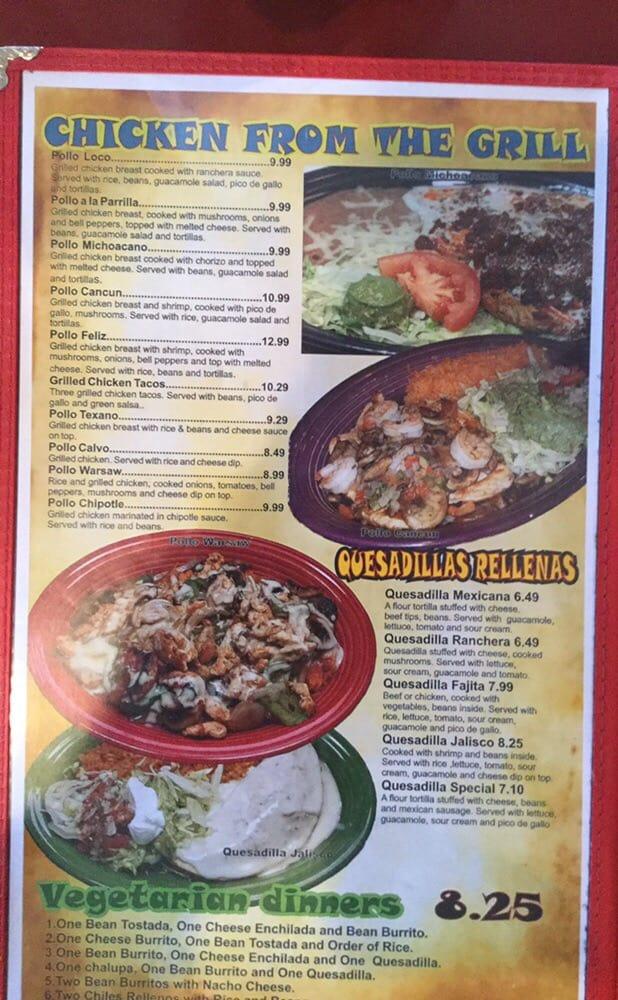 Menu at El Camino Real restaurant, Warsaw