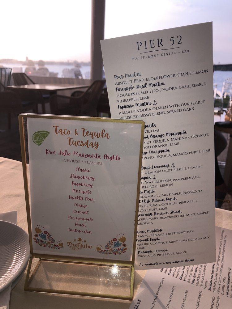 Menu at Pier 52 restaurant, Fall River