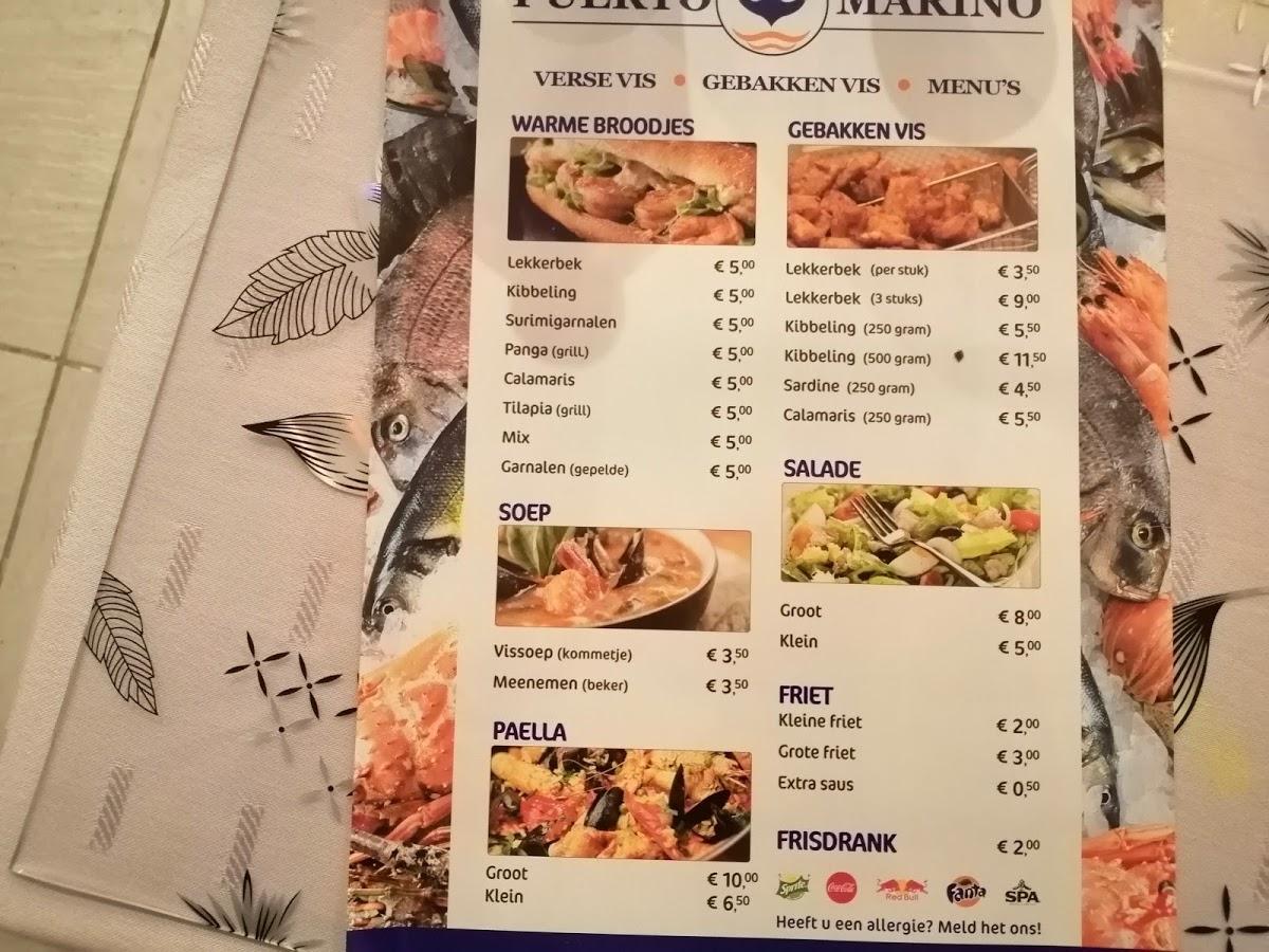Menu au MARINA FISH, Harelbeke, Gentsesteenweg 53