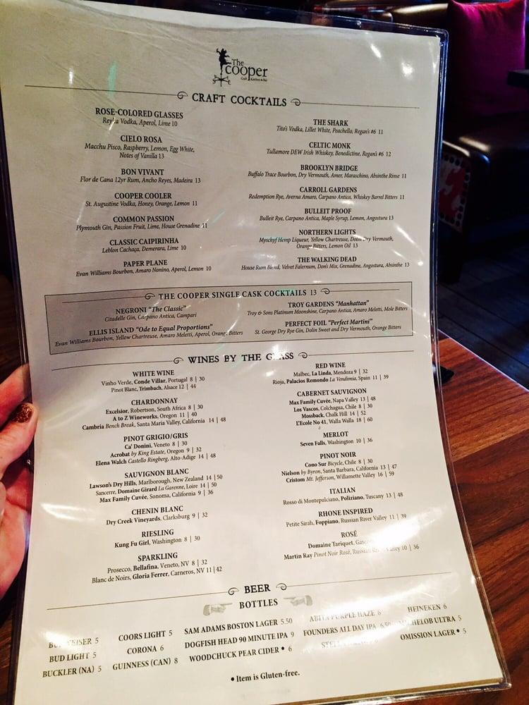 Menu at The Cooper pub & bar, Palm Beach Gardens