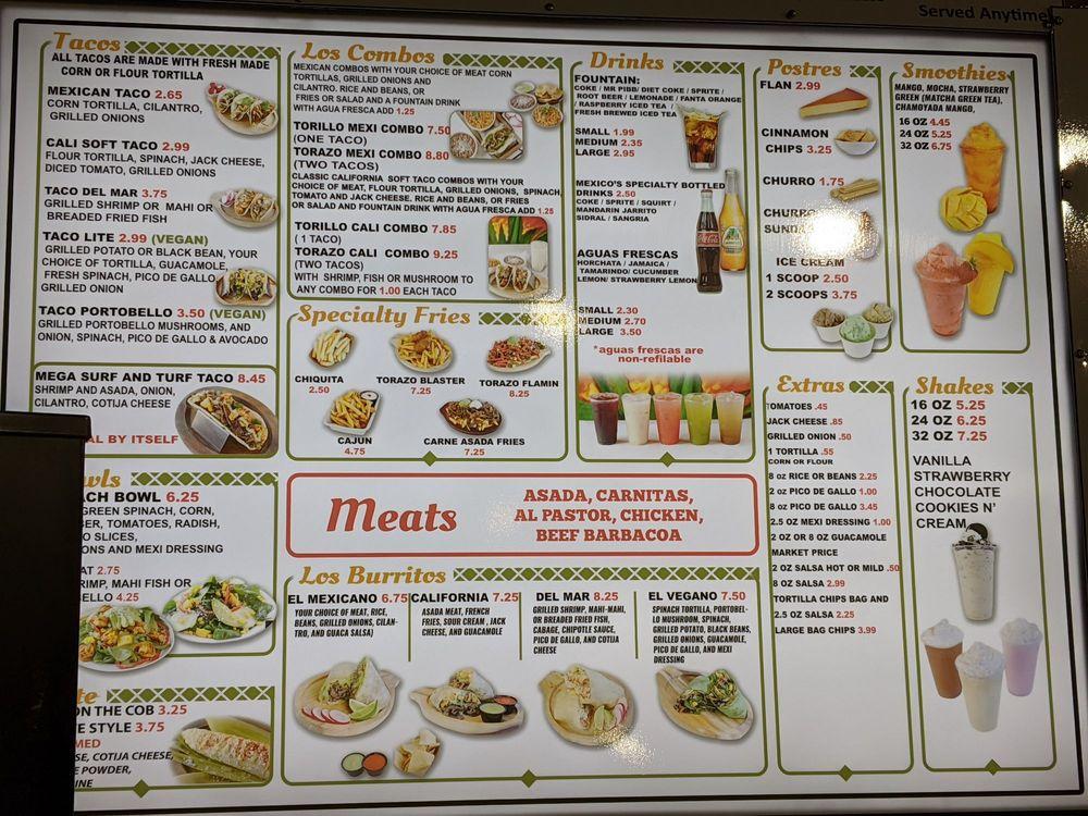 Menu at El Torazo Mexican Restaurant, Bellflower