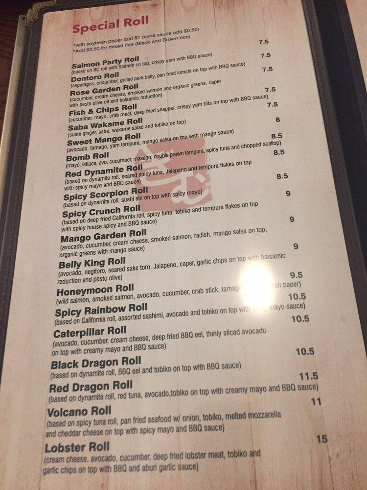 Menu at Kimu Japanese Cuisine restaurant, Vancouver