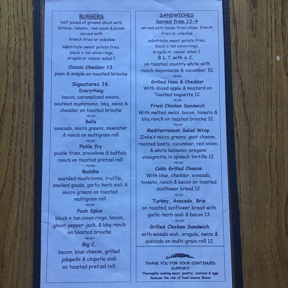 Menu at Black Rabbit pub & bar, Salisbury