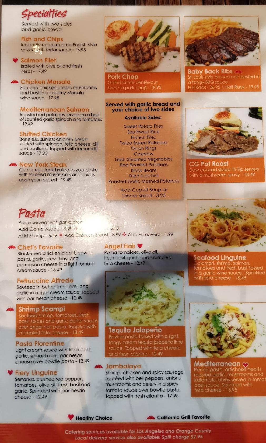 Menu at California Grill & Bar, Whittier, Painter Ave