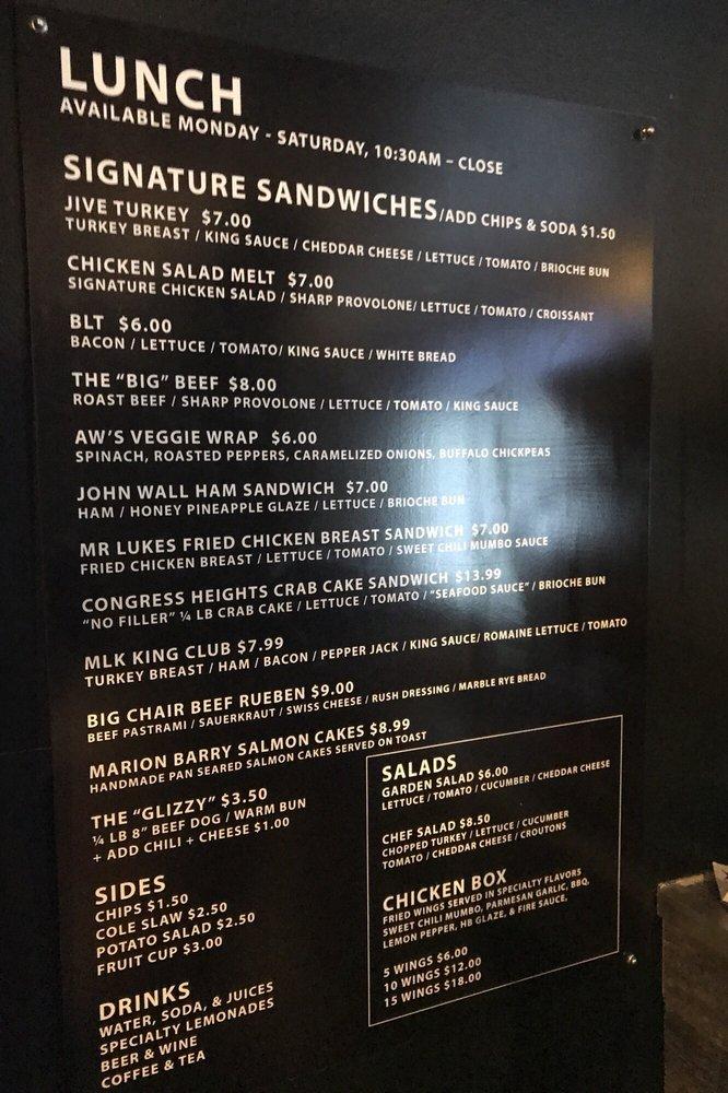 Menu at MLK Deli restaurant, Washington, Martin Luther King Jr Ave SE