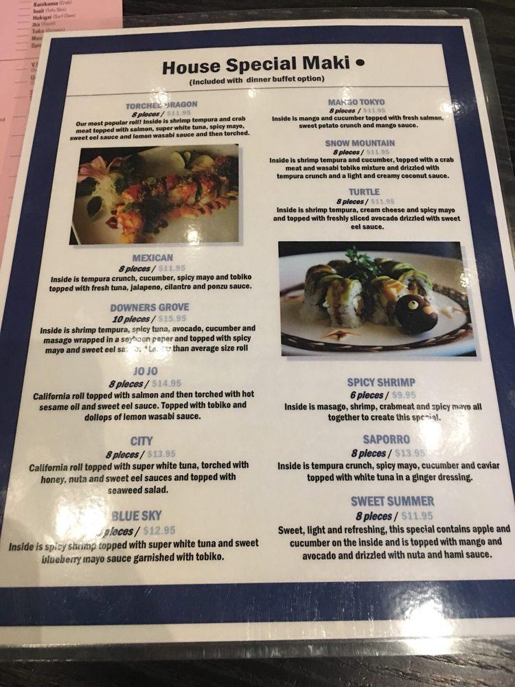 Menu at Sushi Naper restaurant, Naperville, Illinois Rte 59 #158