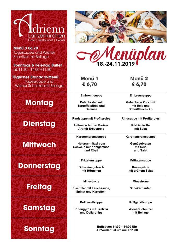 Speisekarte von Cafe Restaurant Adrienn, Lanzenkirchen