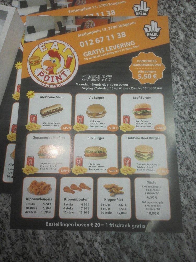 Menu at Eatpoint fastfood, Tongeren