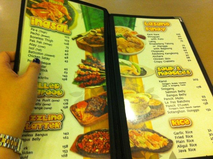 Menu at Bacolod Chicken Inasal restaurant, Quezon City, Level 2