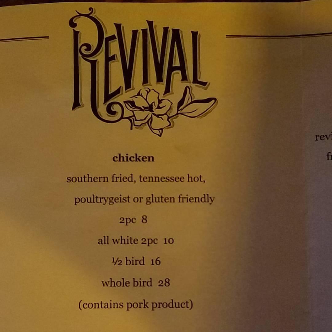 Menu at Revival pub & bar, Minneapolis