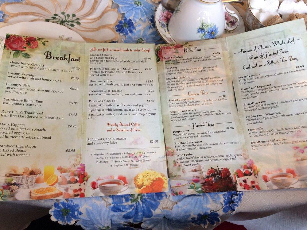 Menu at Ruby Ellen's Tea Rooms cafe, Carlingford