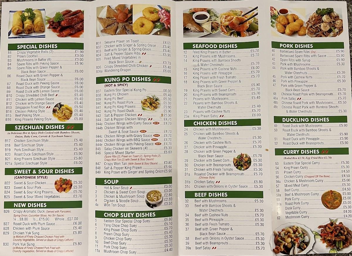 Menu at Eastern Star fast food, Redditch