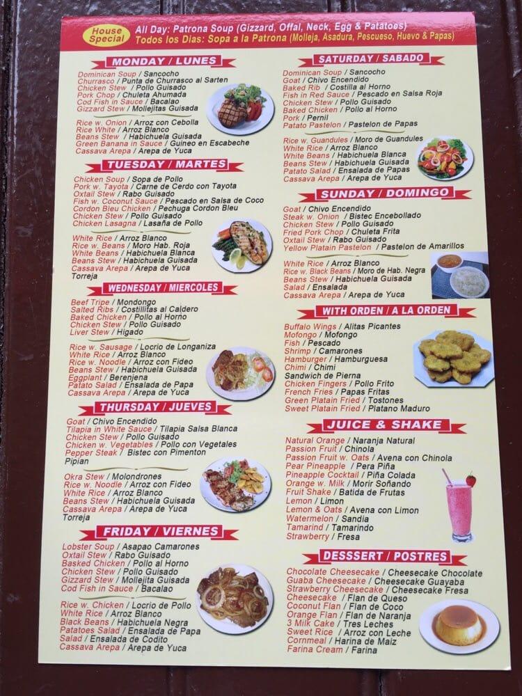 Menu at La Patrona Restaurant, Paterson