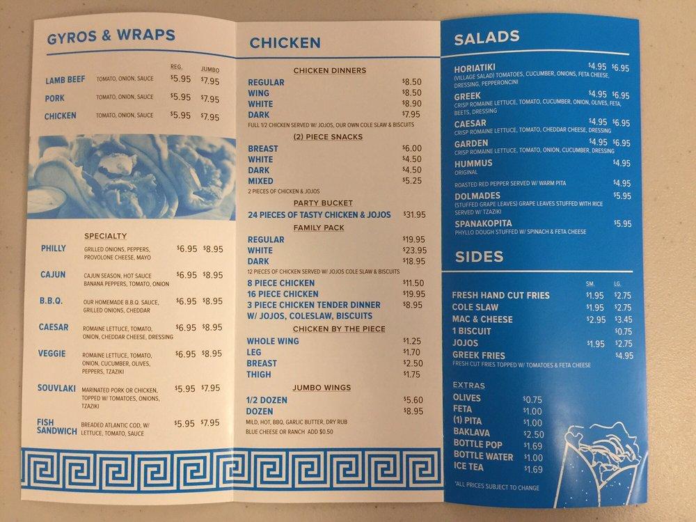 Menu at Gyros and Wraps fast food, Bedford