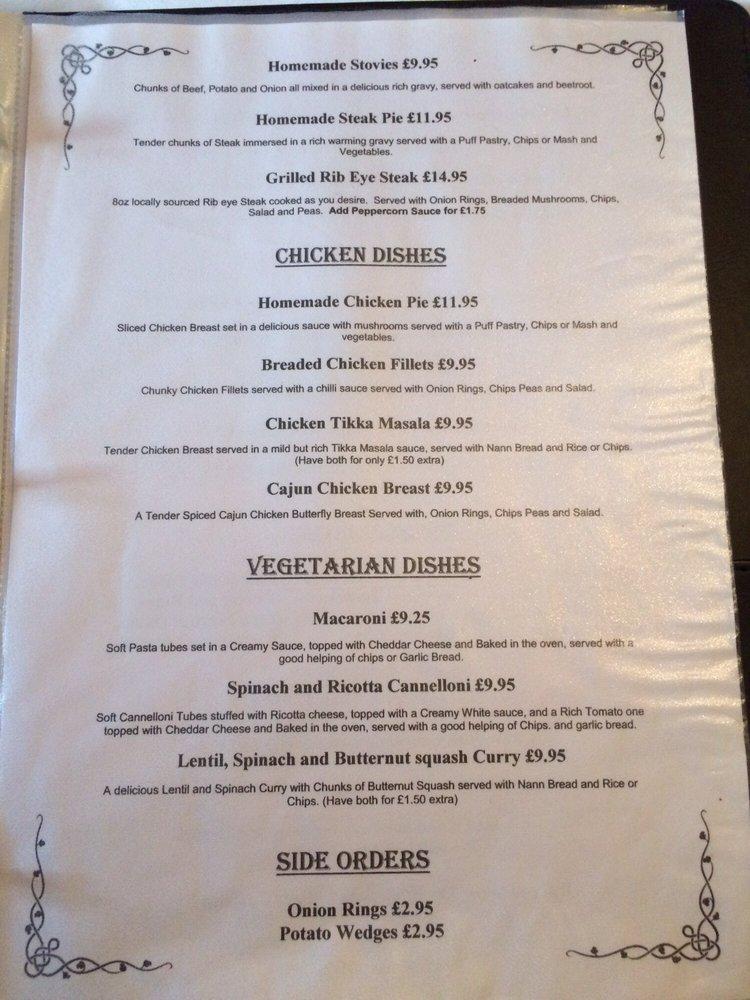 Menu at The Neuk restaurant, Aberdeen