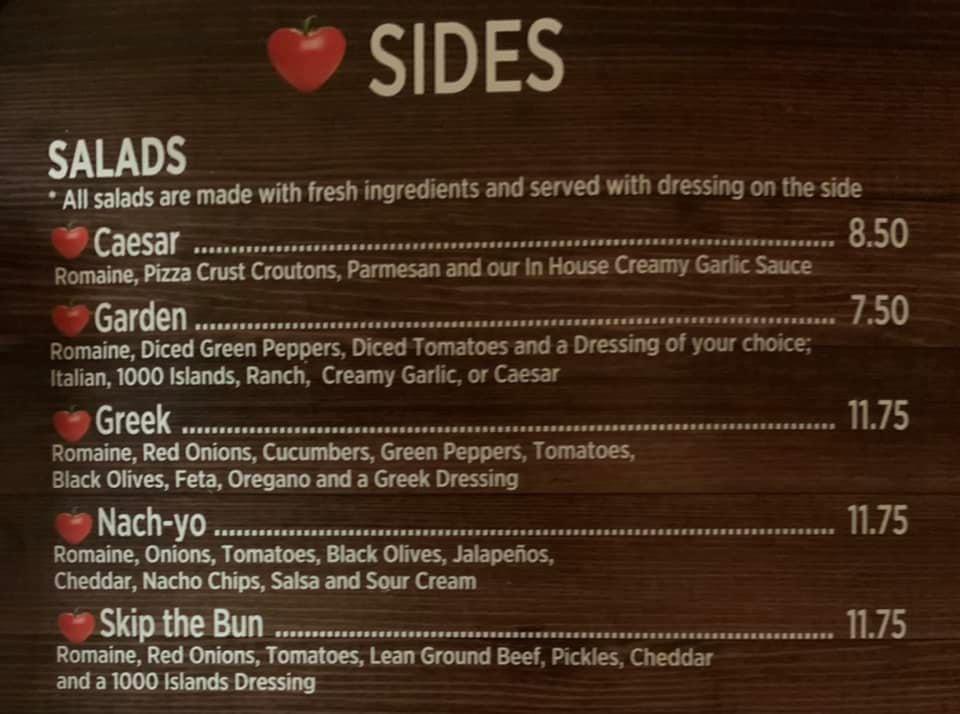 Menu at Red Tomato Pies Ltd pizzeria, Williams Lake