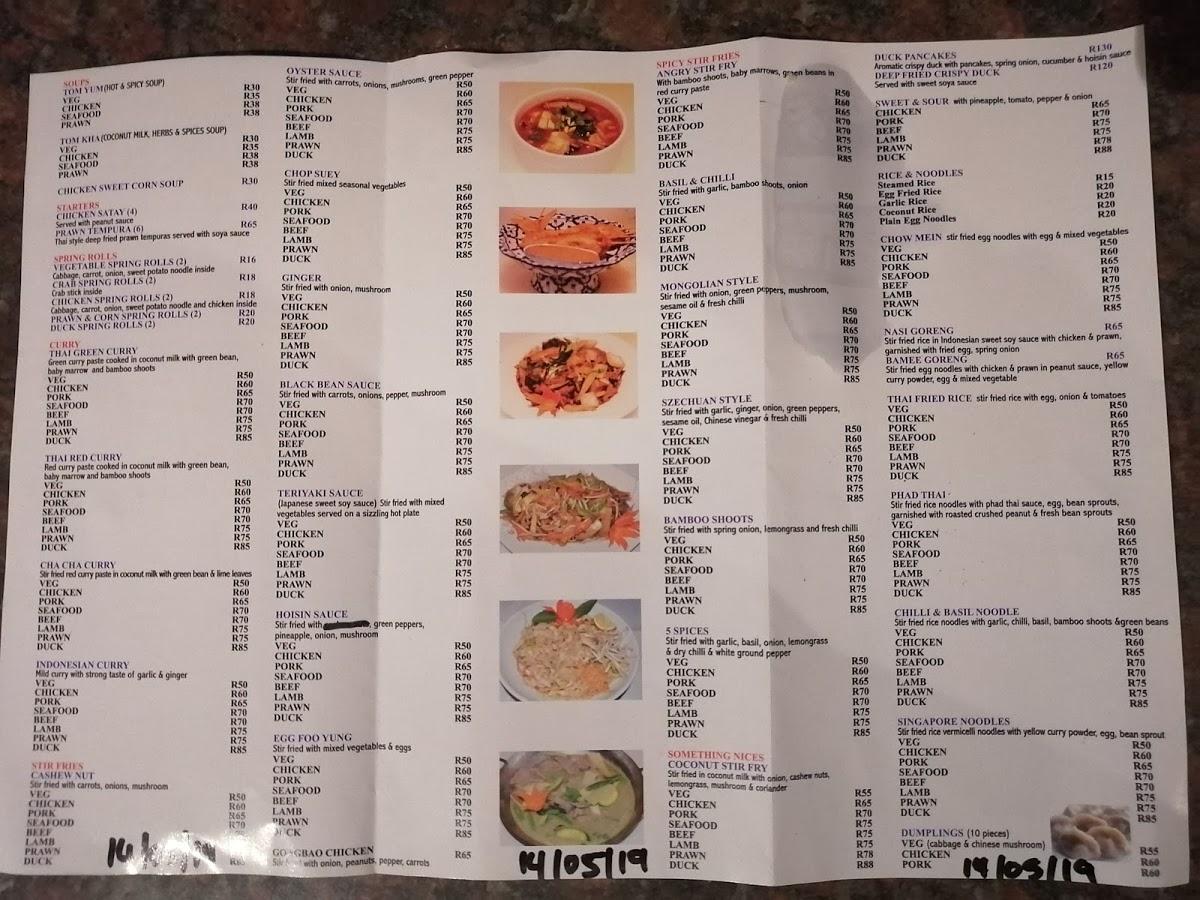 Menu at Shin Thai Take Away & Sushi restaurant, Cape Town, ZA Cape Town ...