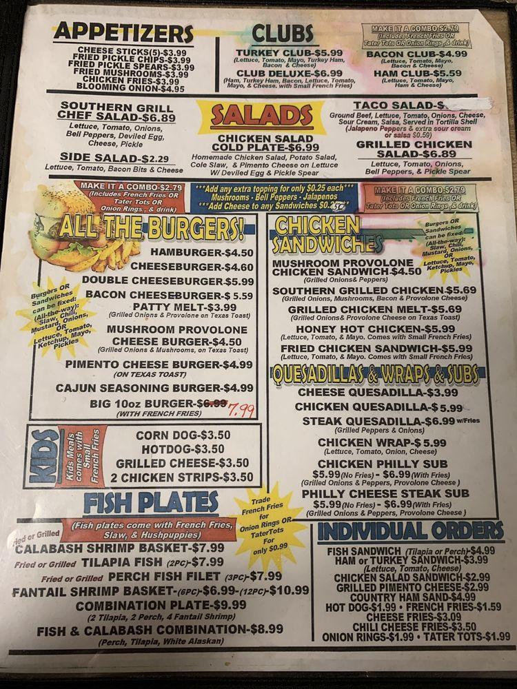 Menu at Southern Grill 321 restaurant, York