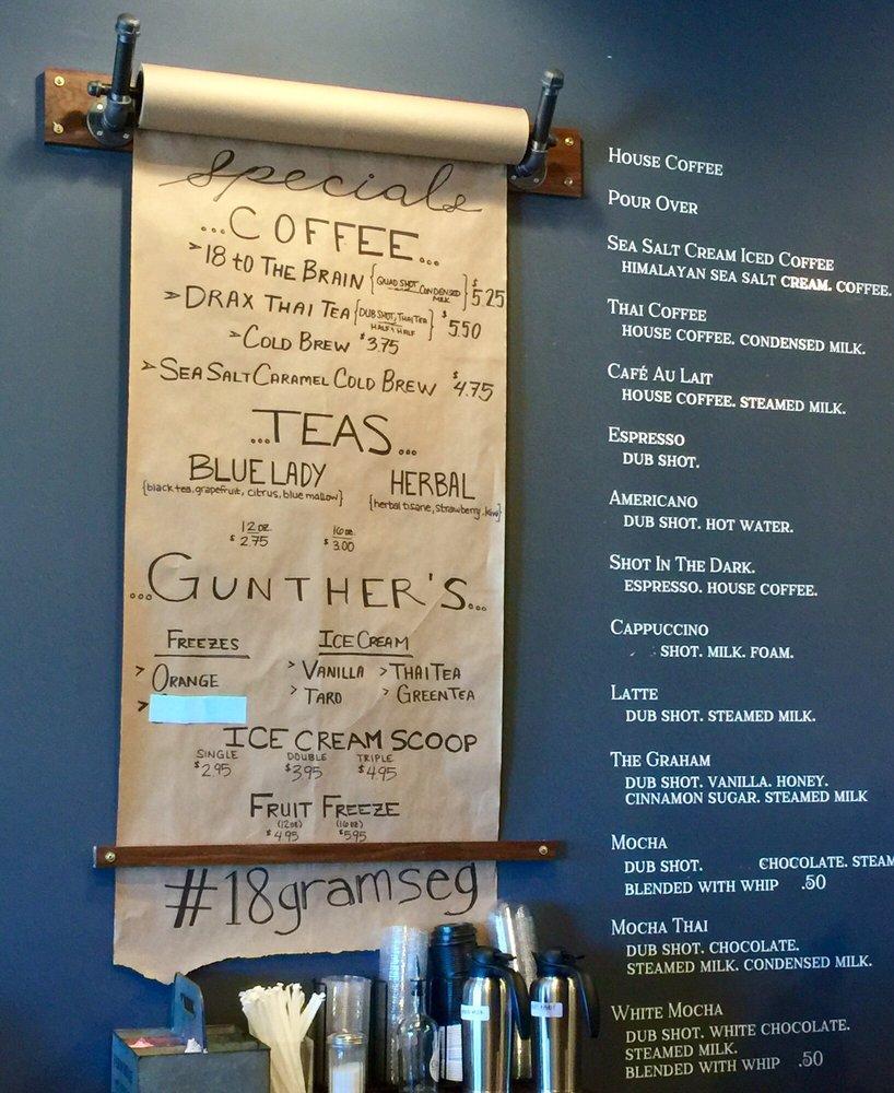 Menu at 18 Grams Coffee & Tea cafe, Elk Grove
