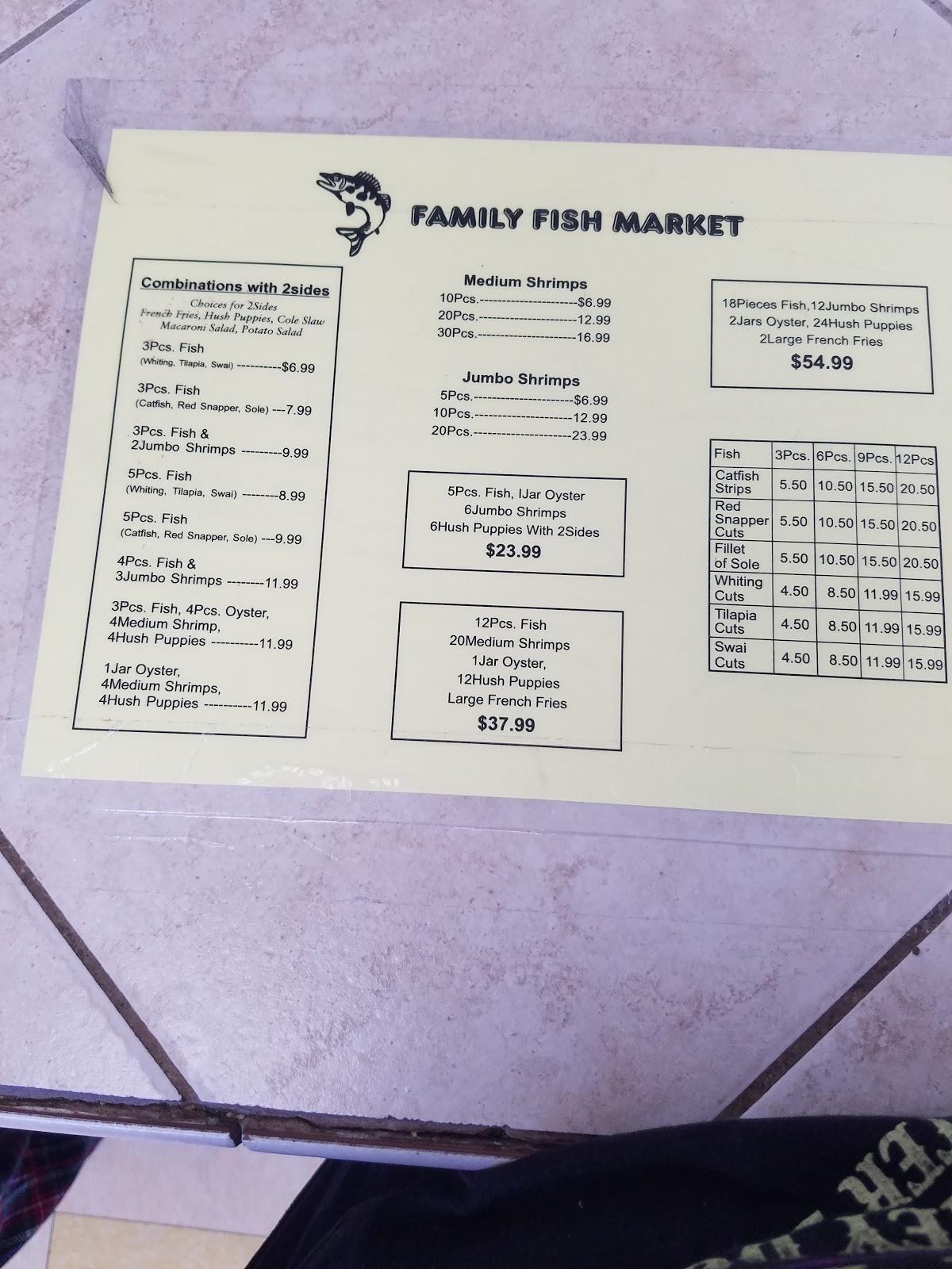 Menu at Family Fish Market restaurant, Victorville