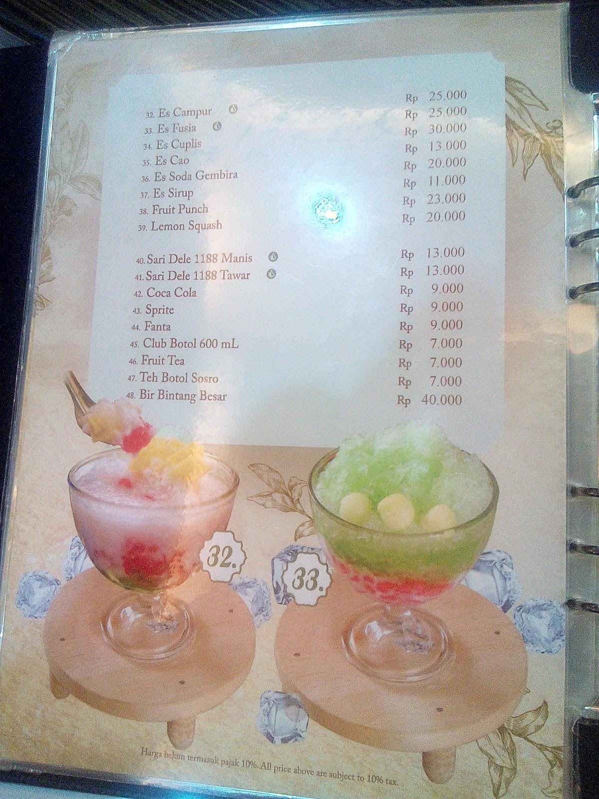 Menu at Fusia Restaurant - Rajanya Nasi Timbel, Surabaya, Jl. Dr ...
