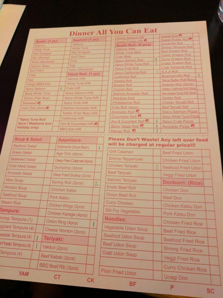 Menu at Mito Sushi Bowmanville Mall restaurant, Bowmanville