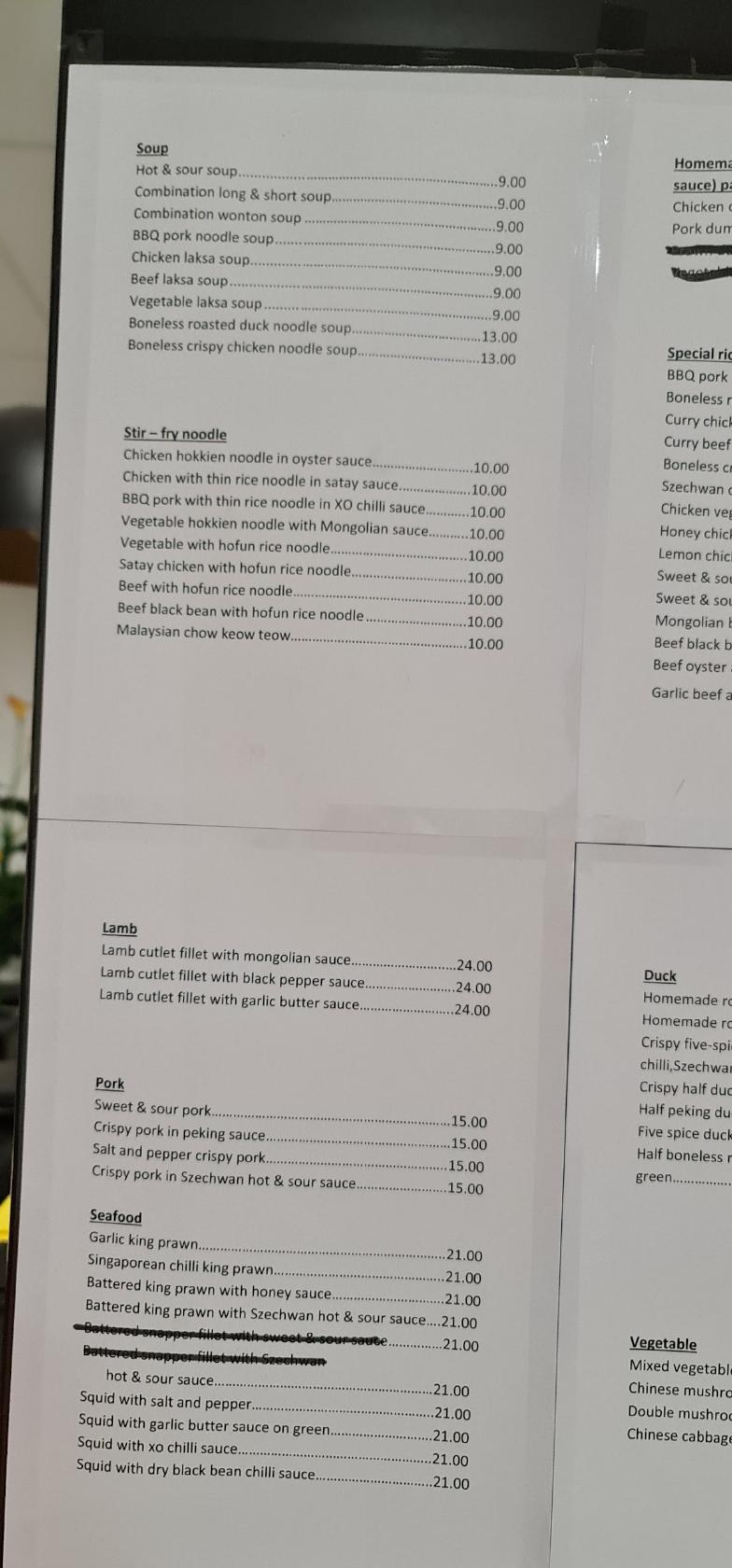 Menu at Mr Young Chinese Takeaway restaurant, Mysterton