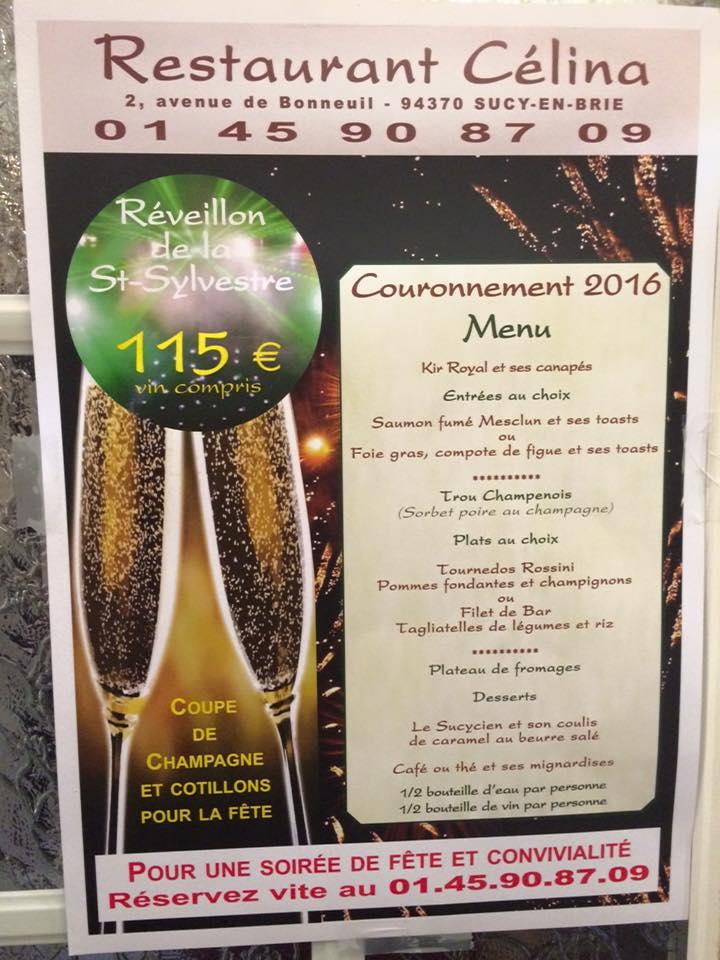 Menu at Pizzeria Célina, Sucy-en-Brie