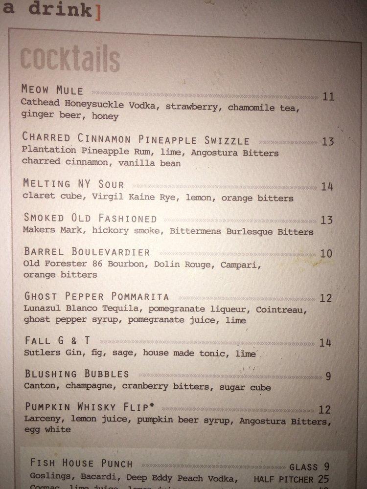 Menu at Sea Level NC pub & bar, Charlotte