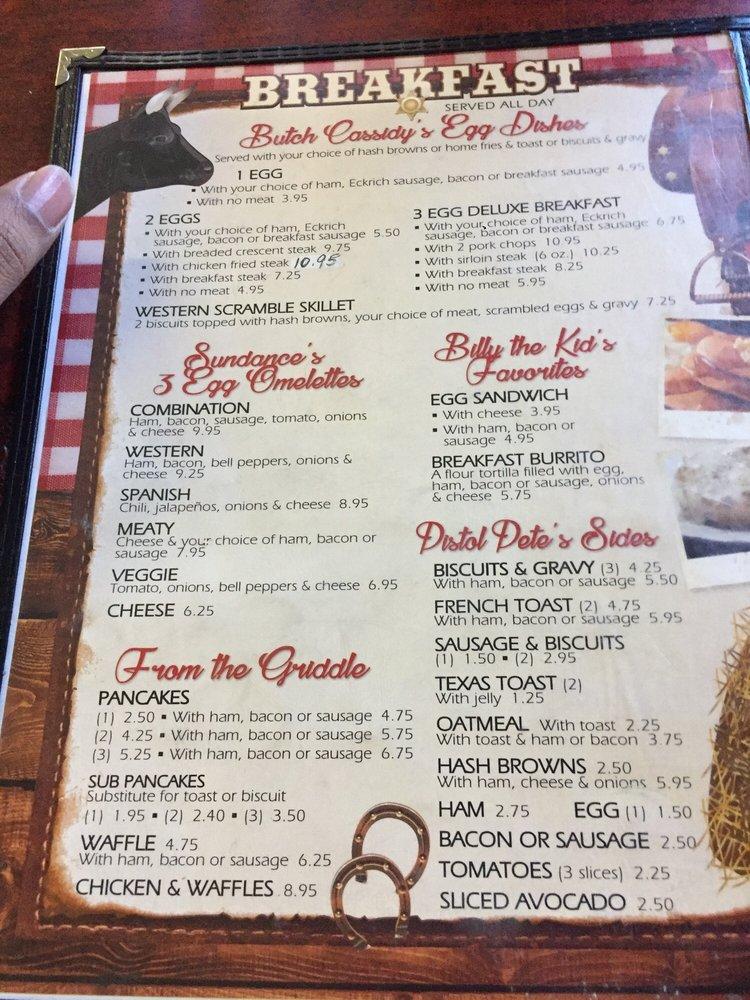 Menu at Howell's Western Cafe, Springtown, 401 W Hwy 199