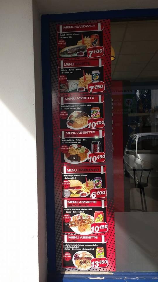 Menu at Marmara restaurant, Nieppe