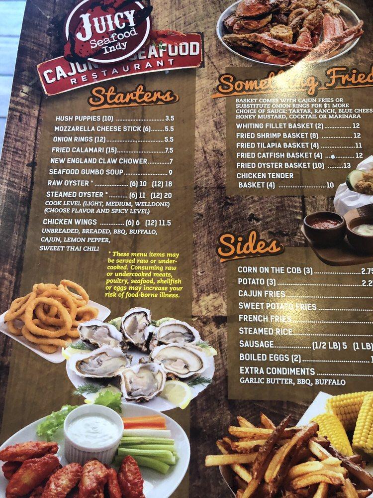 Menu at The Juicy Seafood Restaurant & Bar- Lake Cir Dr, Indianapolis ...