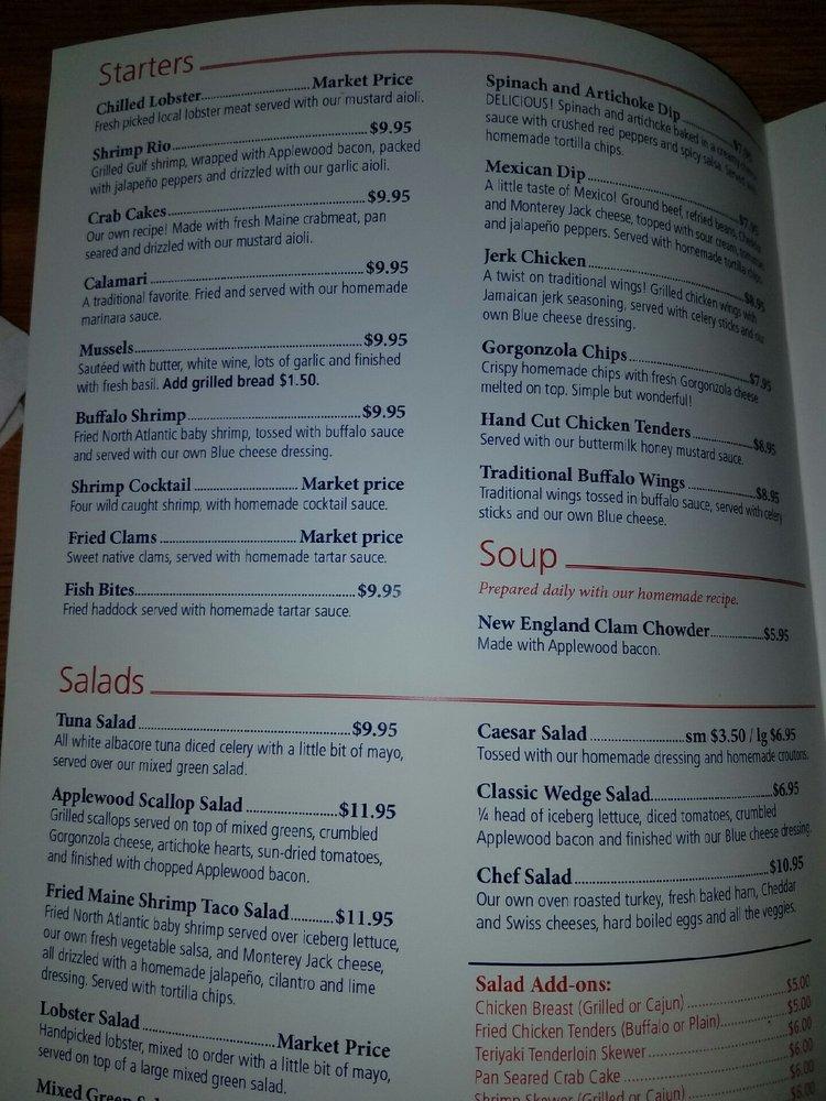 Carta de The New England House Seafood & Sports Bar, Wells