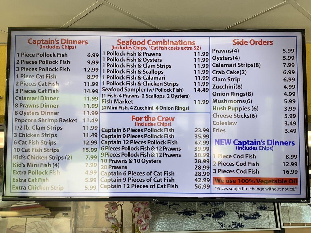 Menu at Captain Fish & Chips restaurant, Sacramento, Valley Hi Dr